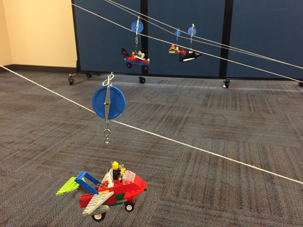 Lego Club Challenge–Zip Line Racing – The Lego Librarian