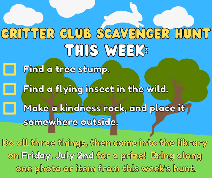Kids Programming–Critter Club Scavenger Hunt – The Lego Librarian